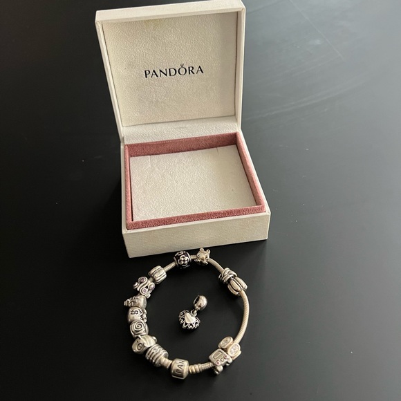 Pandora | Jewelry | Pandora Bundle Sterling Silver Charm Bracelet ...